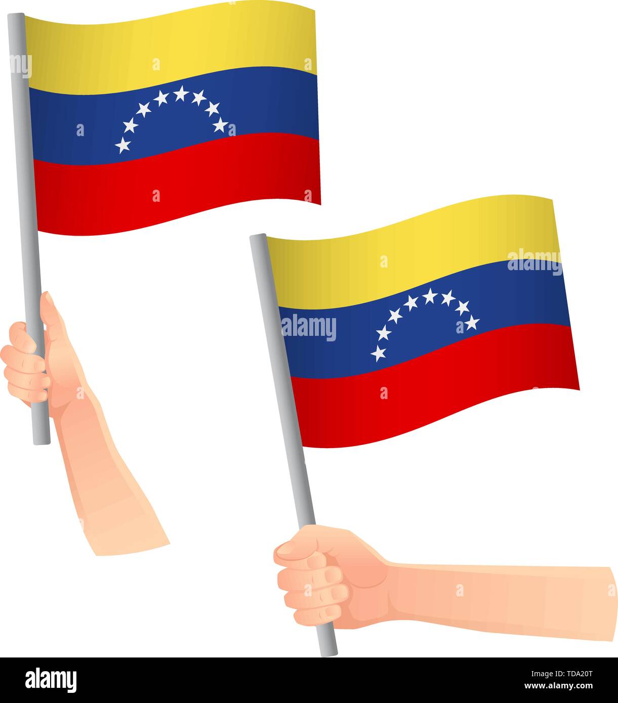 Venezuela flag in hand. Patriotic background. National flag of ...