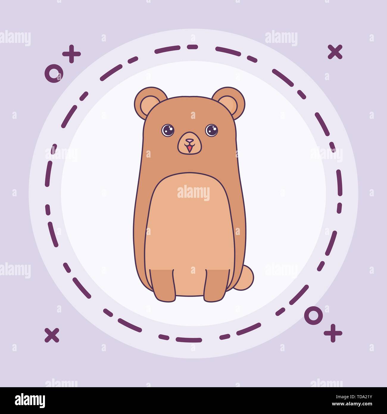 cute bear animal in frame circular vector illustration design Stock ...