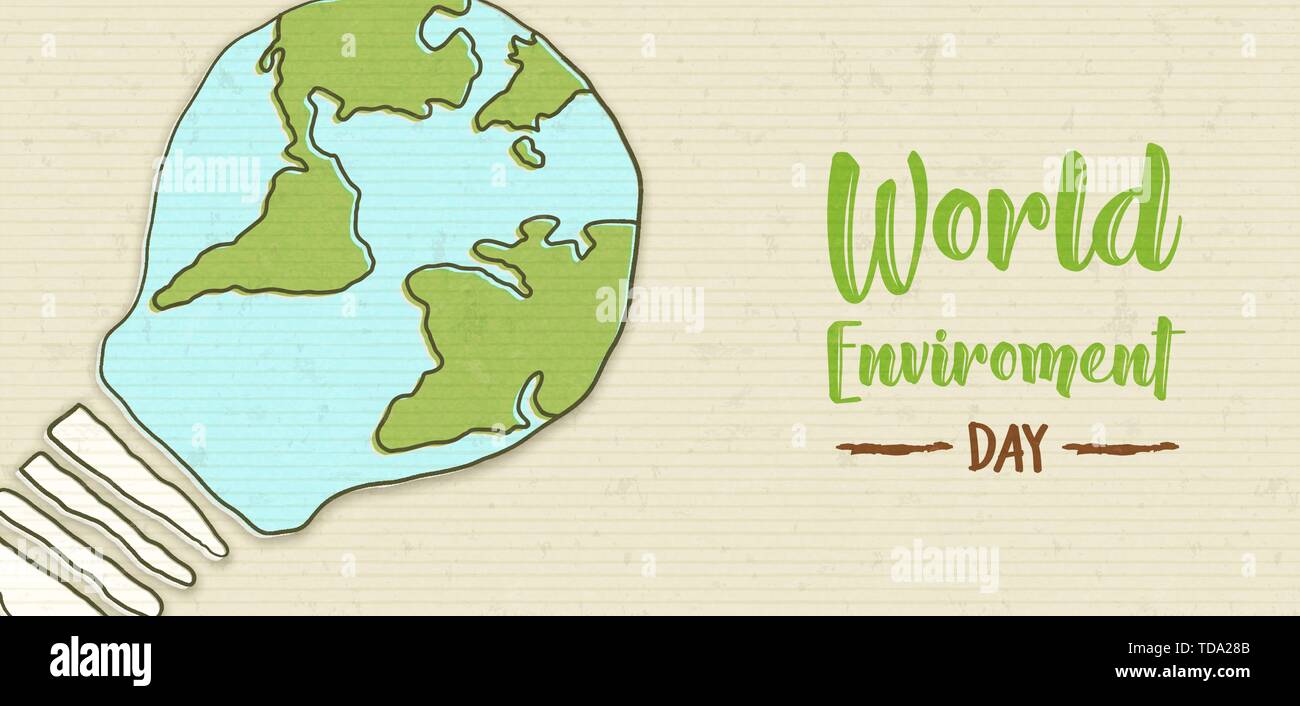 World Environment Day banner illustration for green energy concept ...