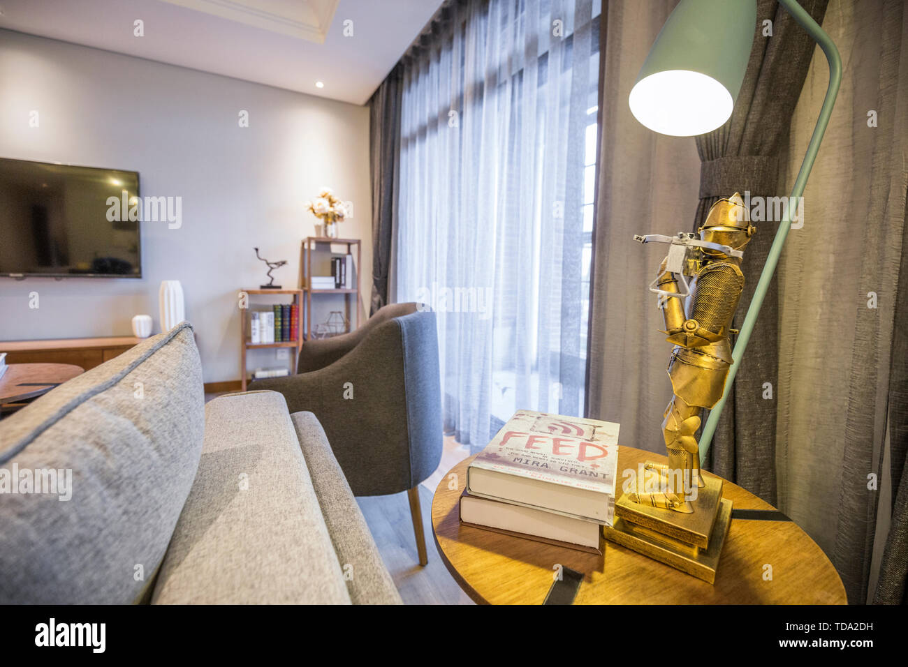 Design of interior design space of model room in modern living room ...