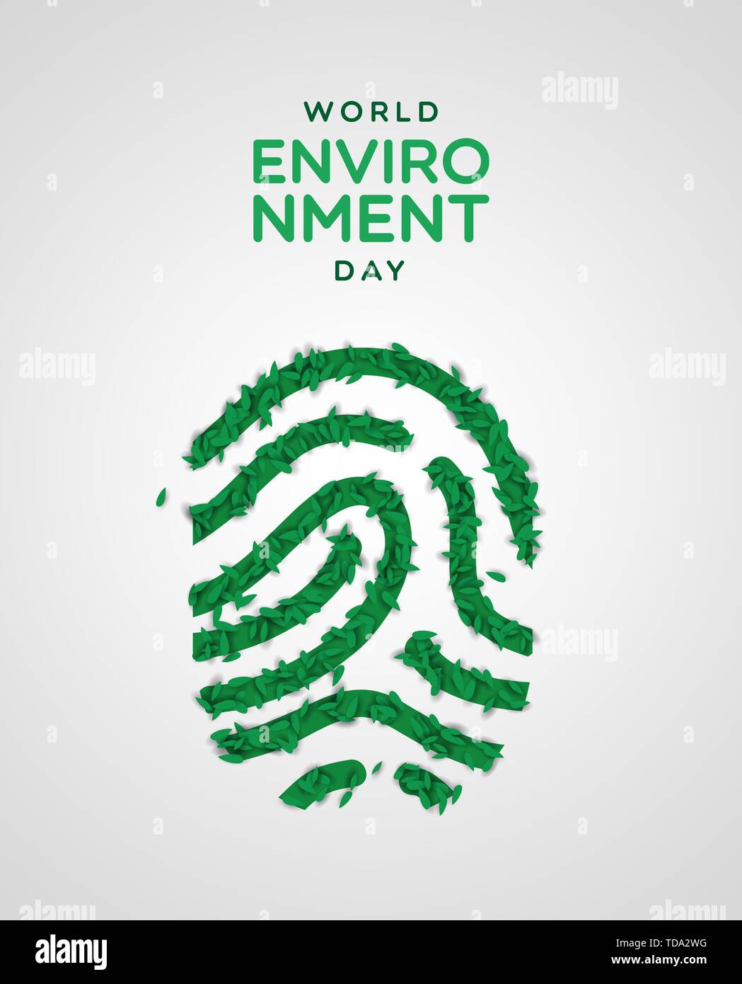 World Environment Day greeting card illustration. Realistic human ...