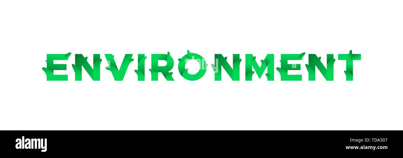 Green environment word concept for nature care. Typography quote ...