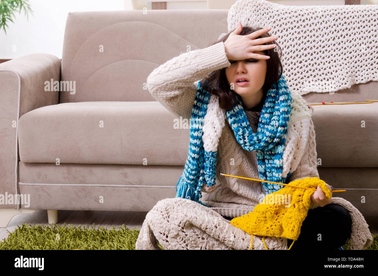 Frustrated woman and knit hi-res stock photography and images - Alamy