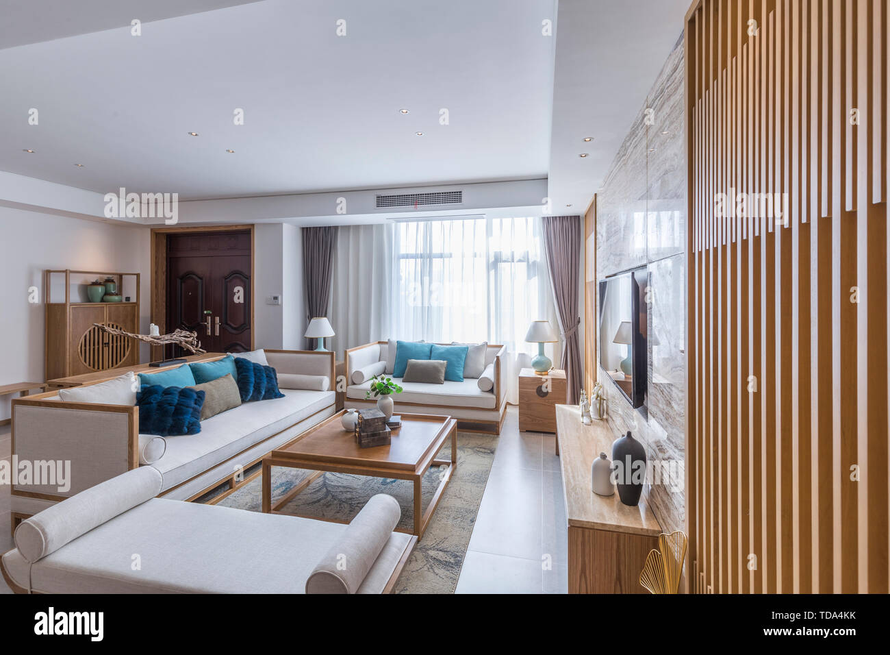 Design of interior design space of model room in modern living room ...