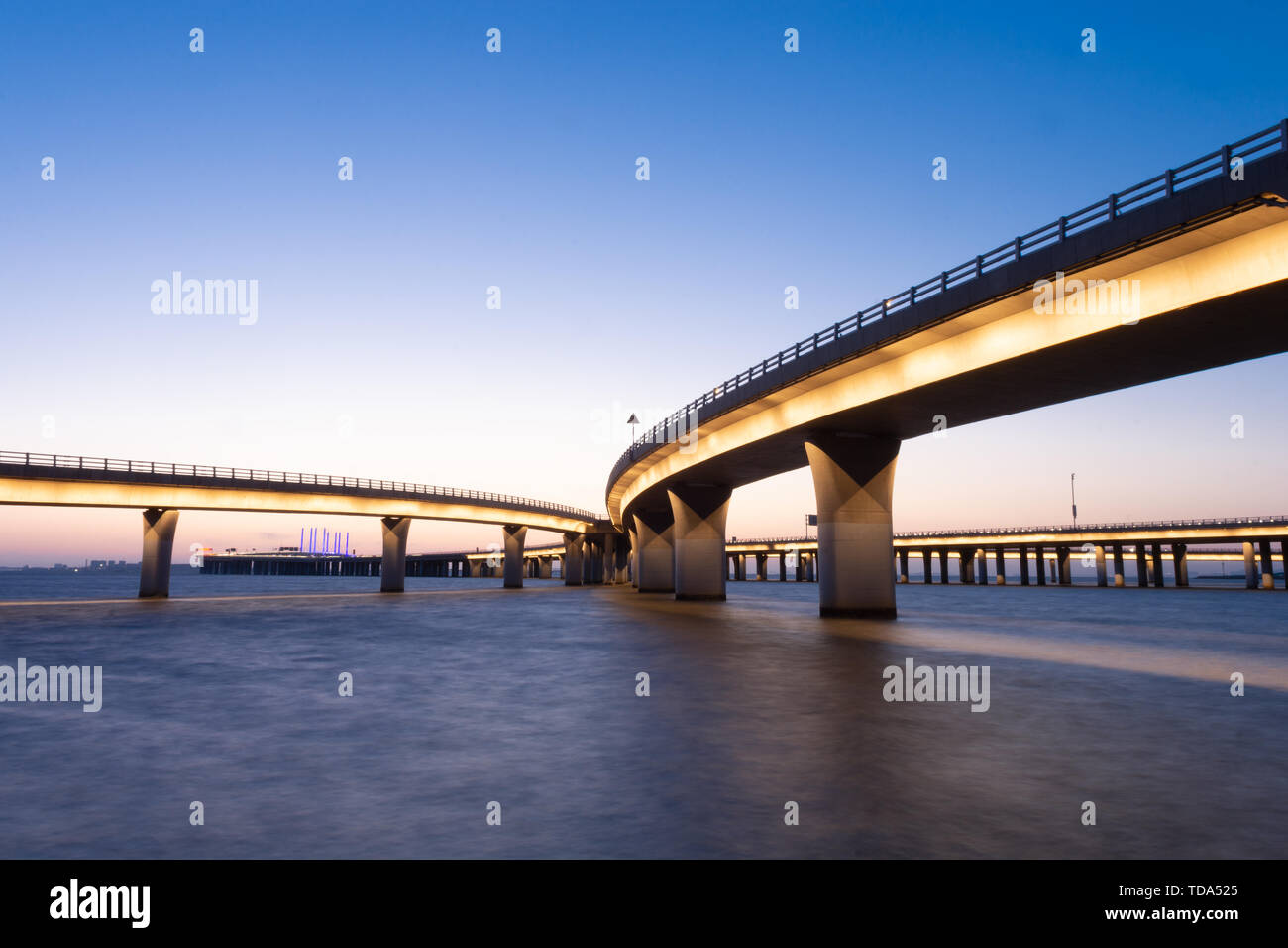 Bright cross-sea bridge Stock Photo - Alamy