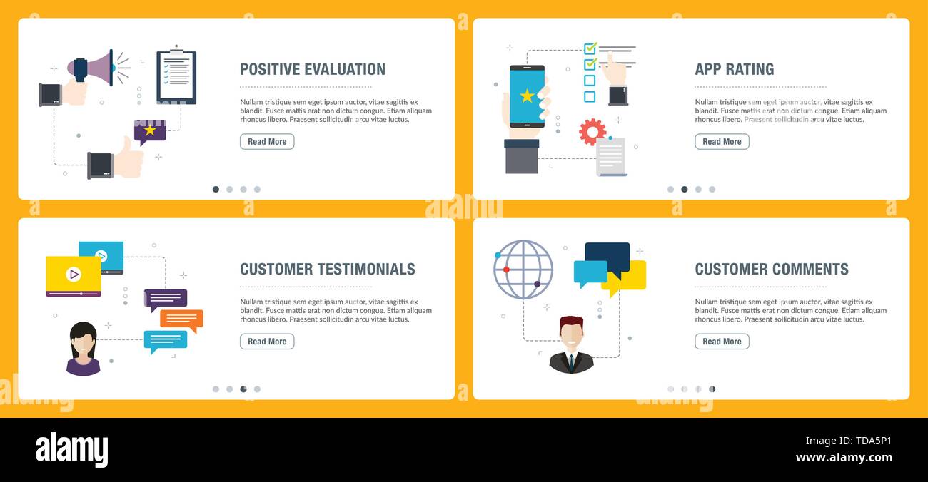 Vector set of vertical web banners with positive evaluation, app rating ...