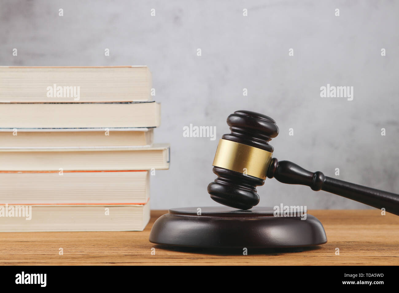 The judge's hammer on the table Stock Photo - Alamy