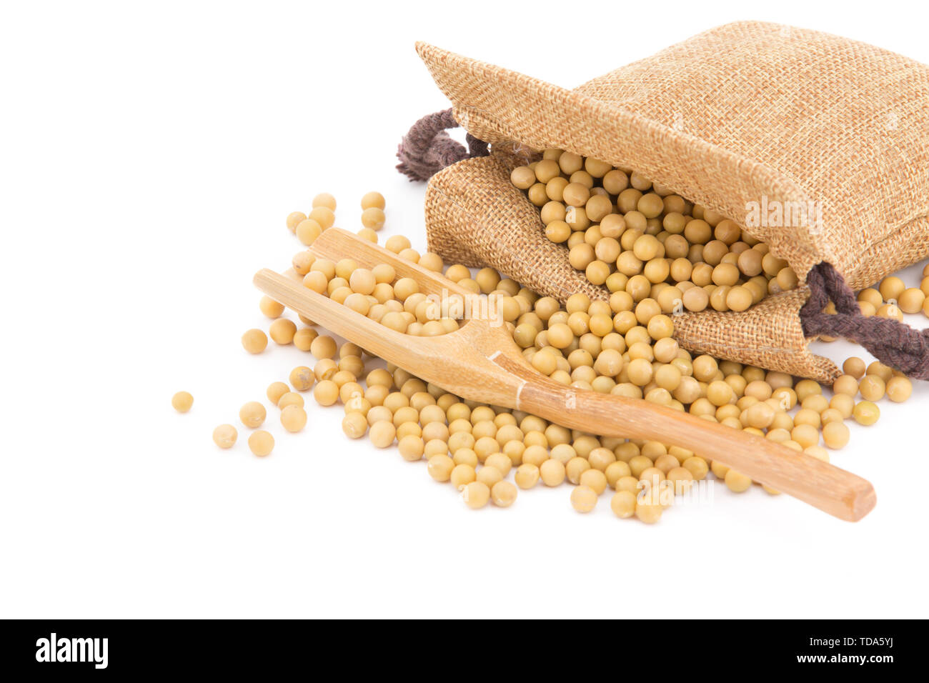 Soybeans on white background Stock Photo - Alamy