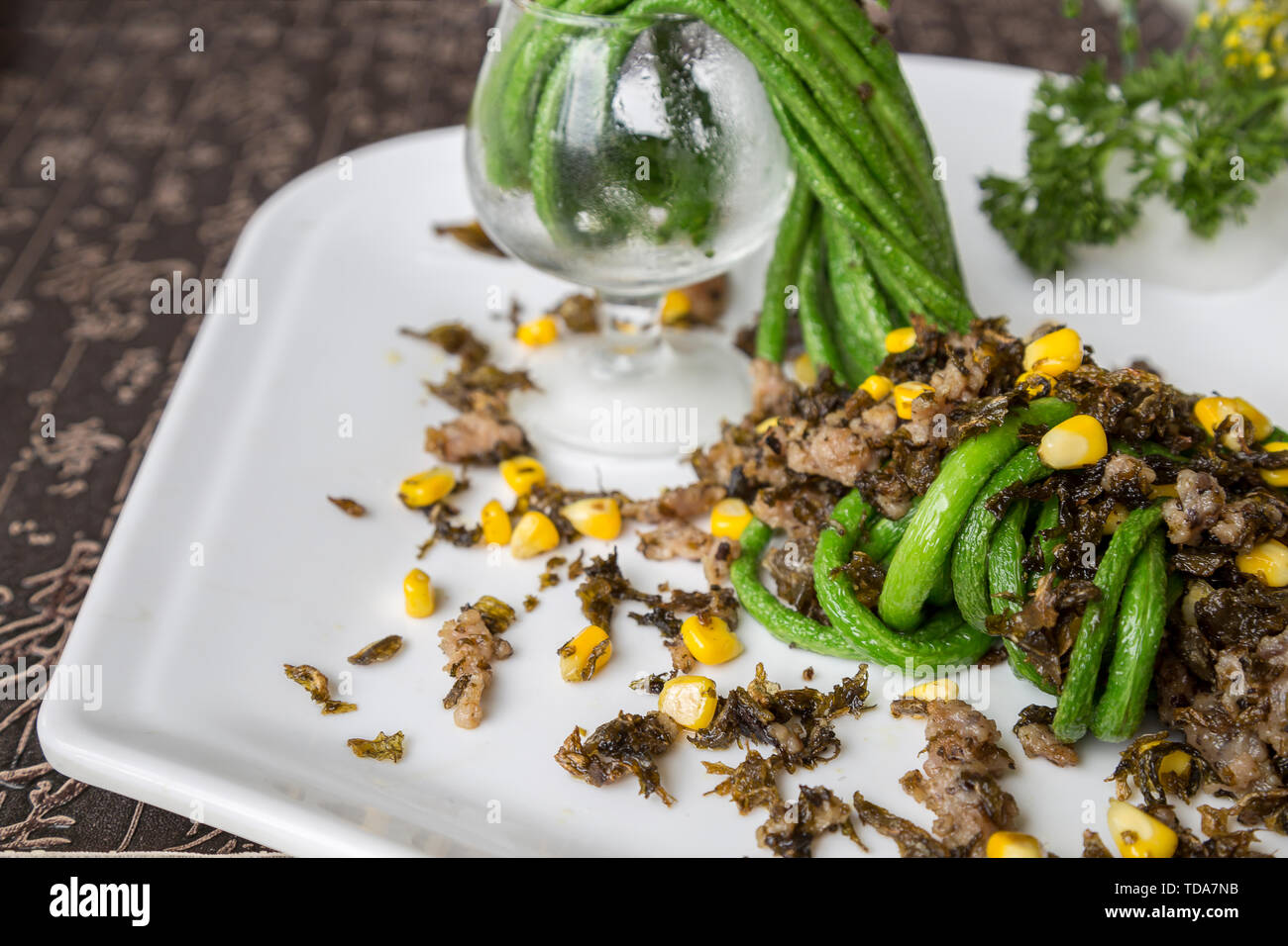 Chinese cuisine fried beans Stock Photo - Alamy