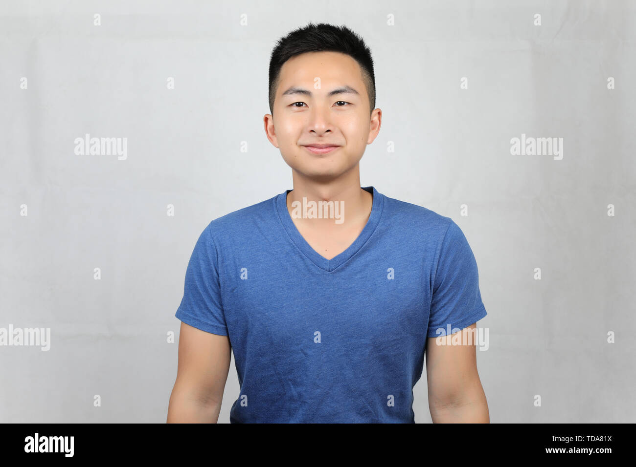 Portrait of young male on white background Stock Photo - Alamy