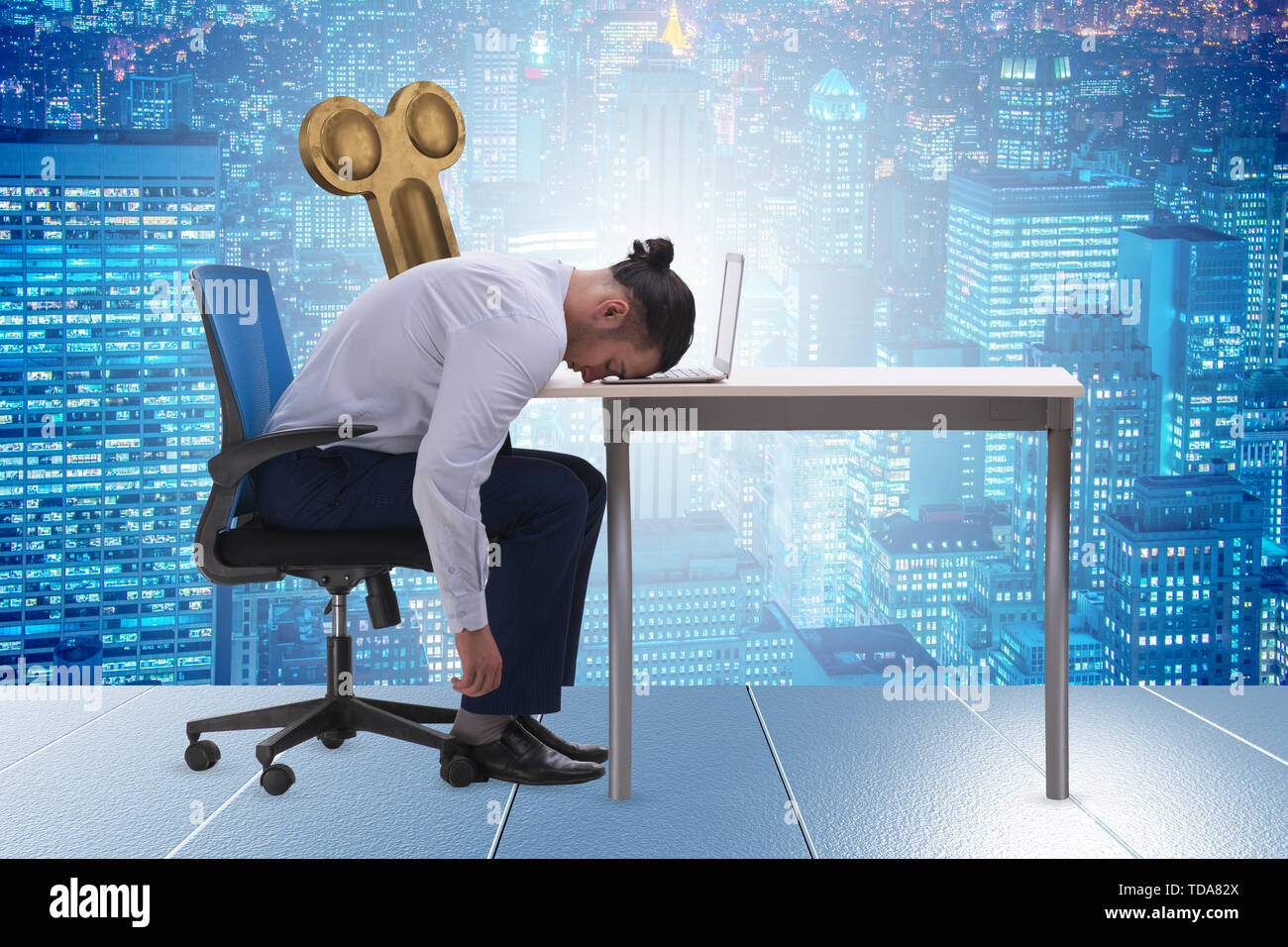Employee losing energy from too much work Stock Photo - Alamy