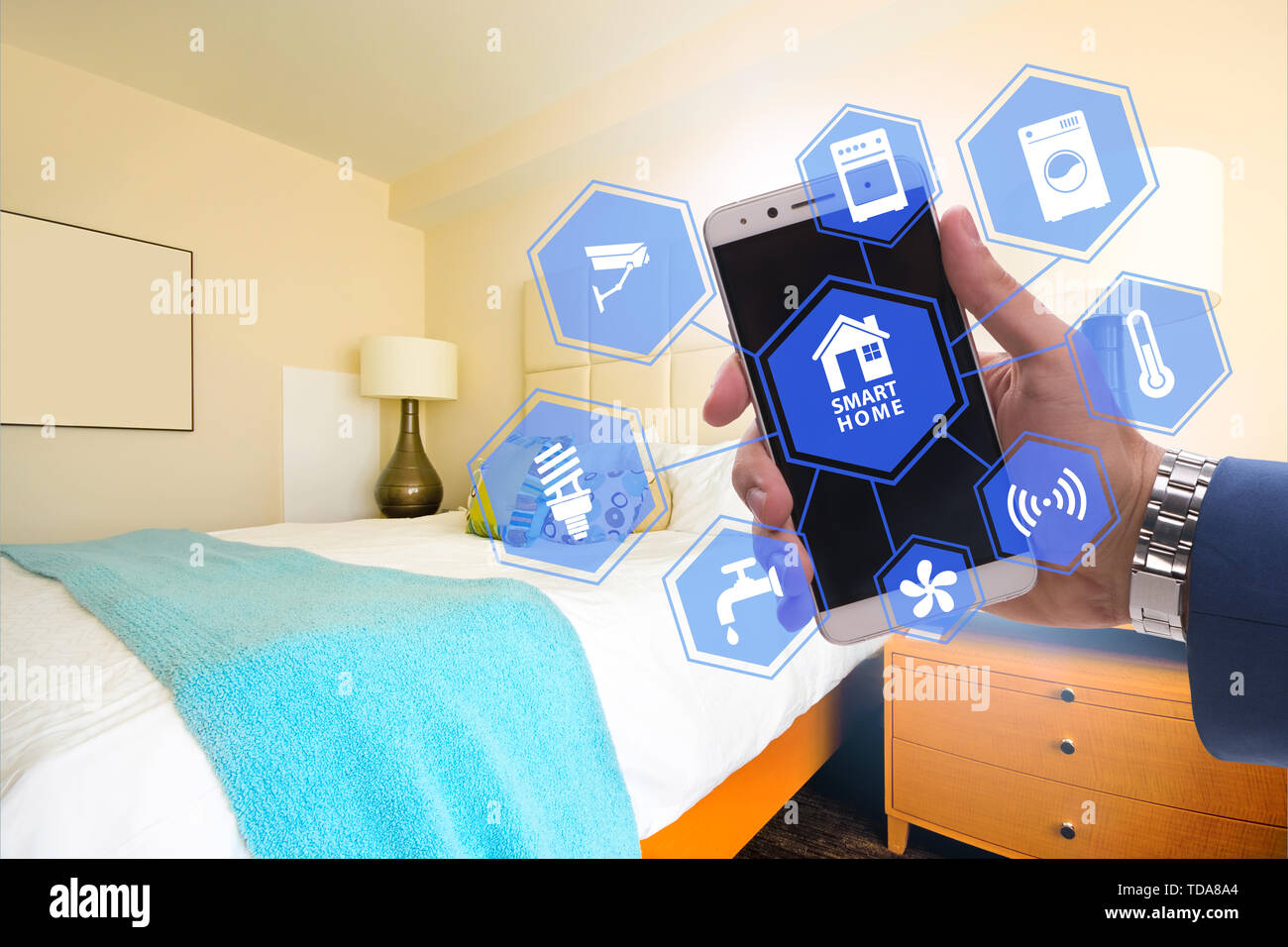Smart home concept with devices and appliances Stock Photo - Alamy