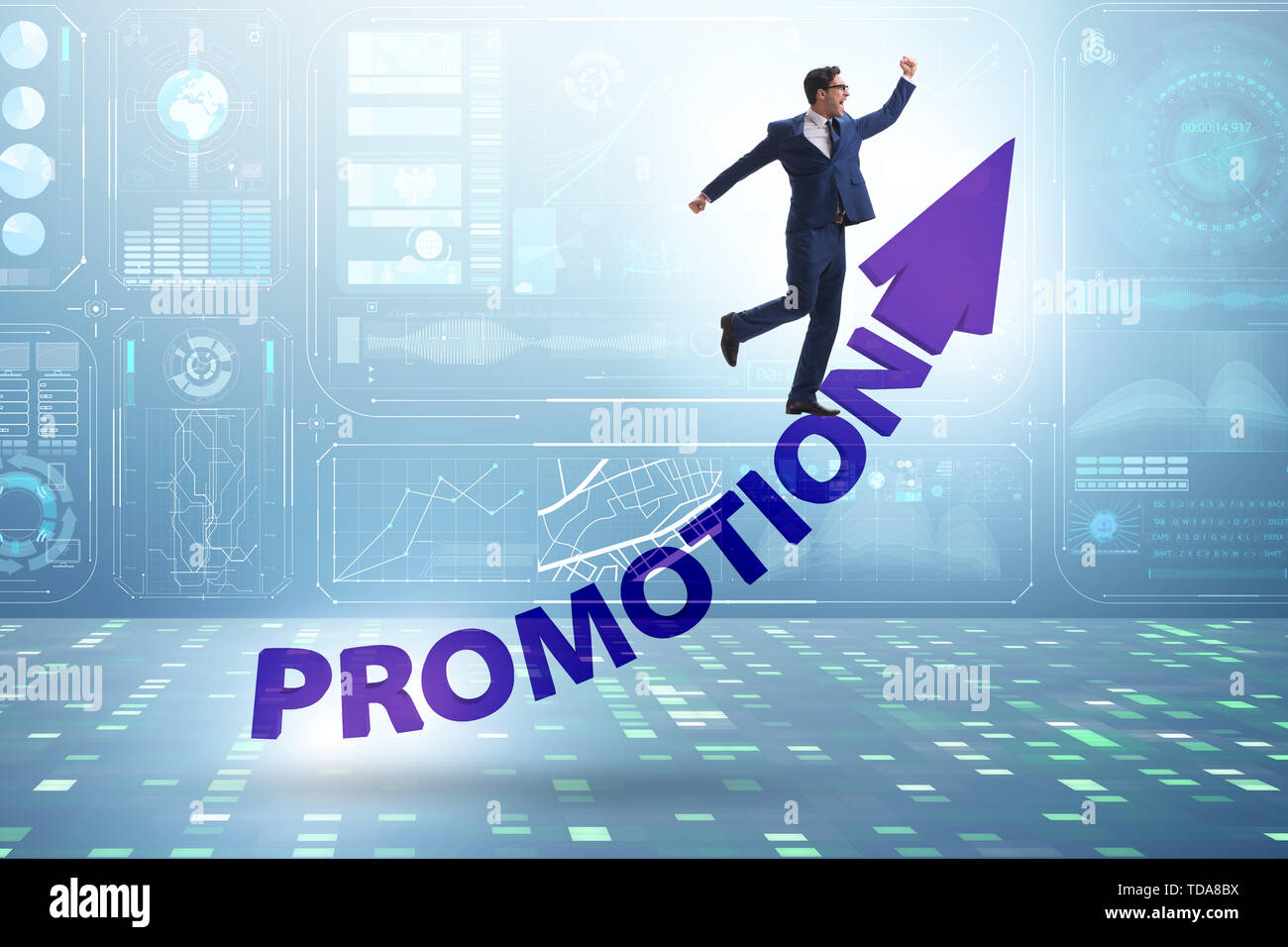 Employee in career promotion concept Stock Photo - Alamy