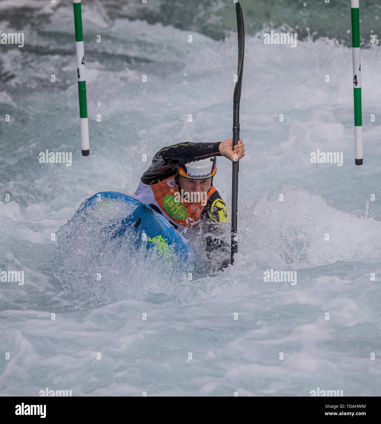 Lee Valley Whitewater Centre, UK. 14th June, 2019. ICF Canoe Slalom ...