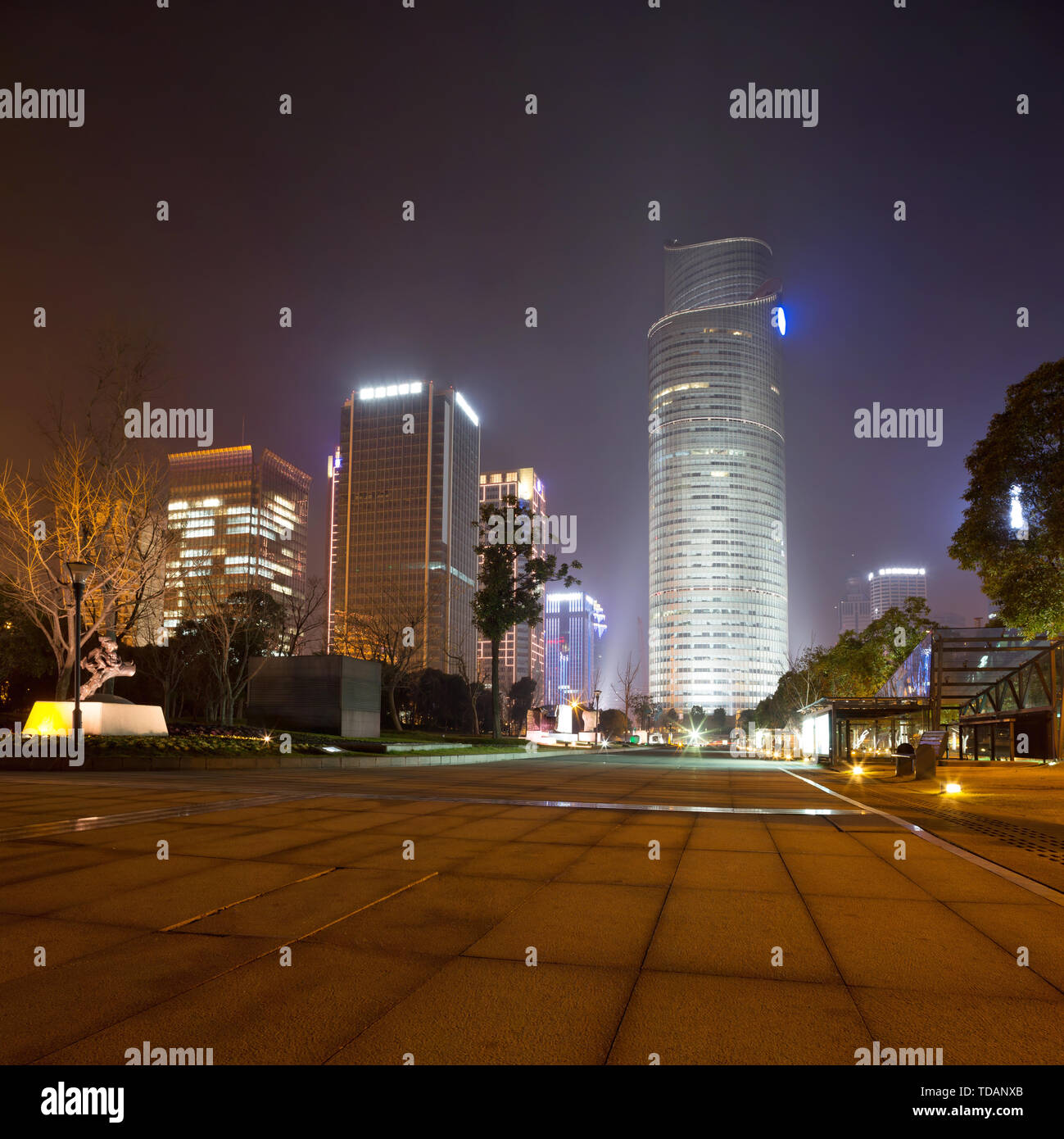 Night scene of modern building Stock Photo - Alamy