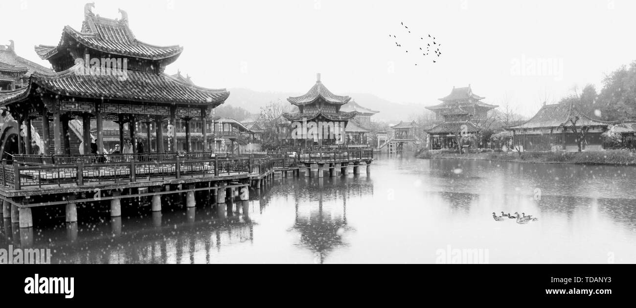 Photographed in Hengdian Qingming River Map Stock Photo - Alamy