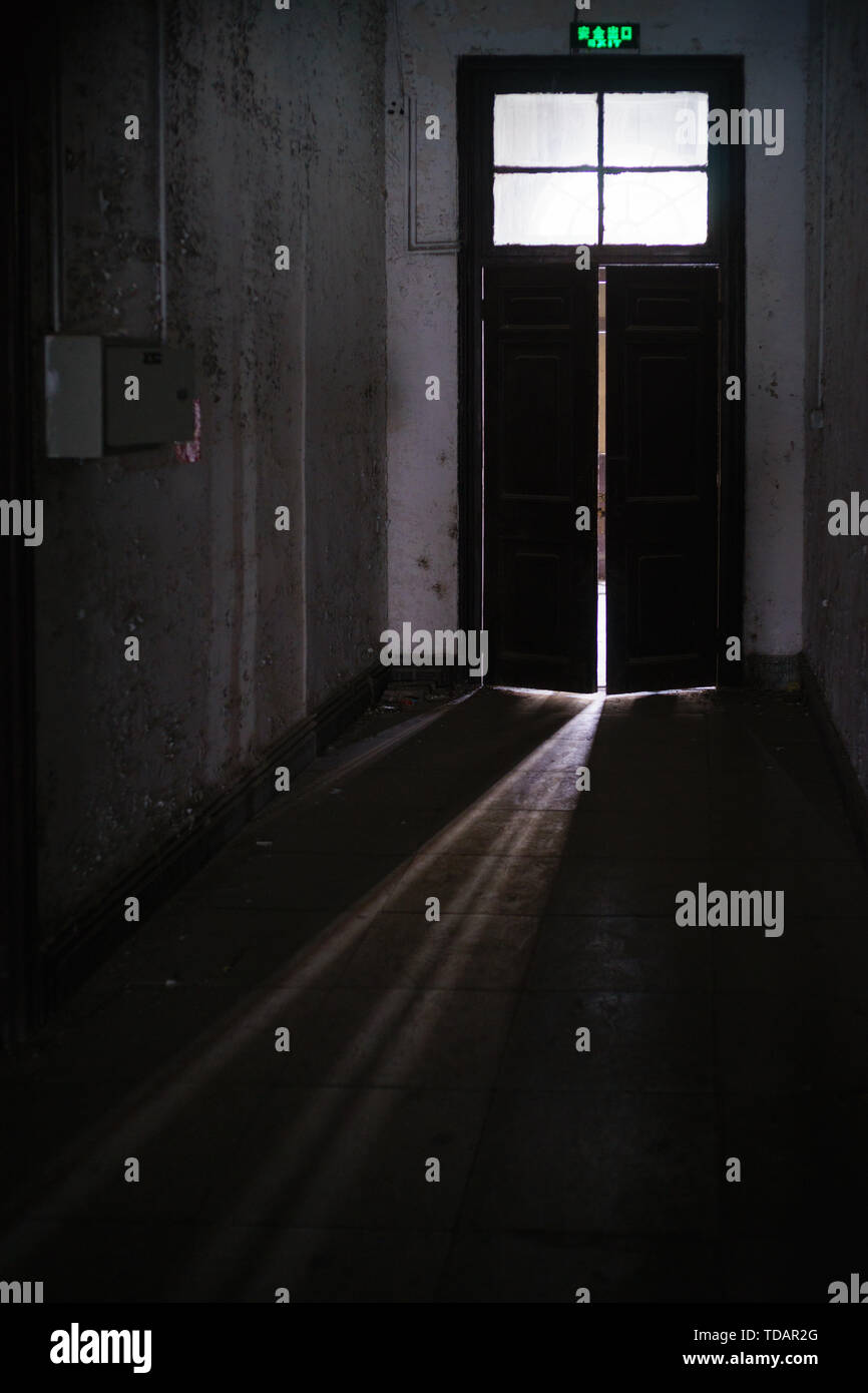 Creepy buildings shadow in the interior dark doors building parts hi ...