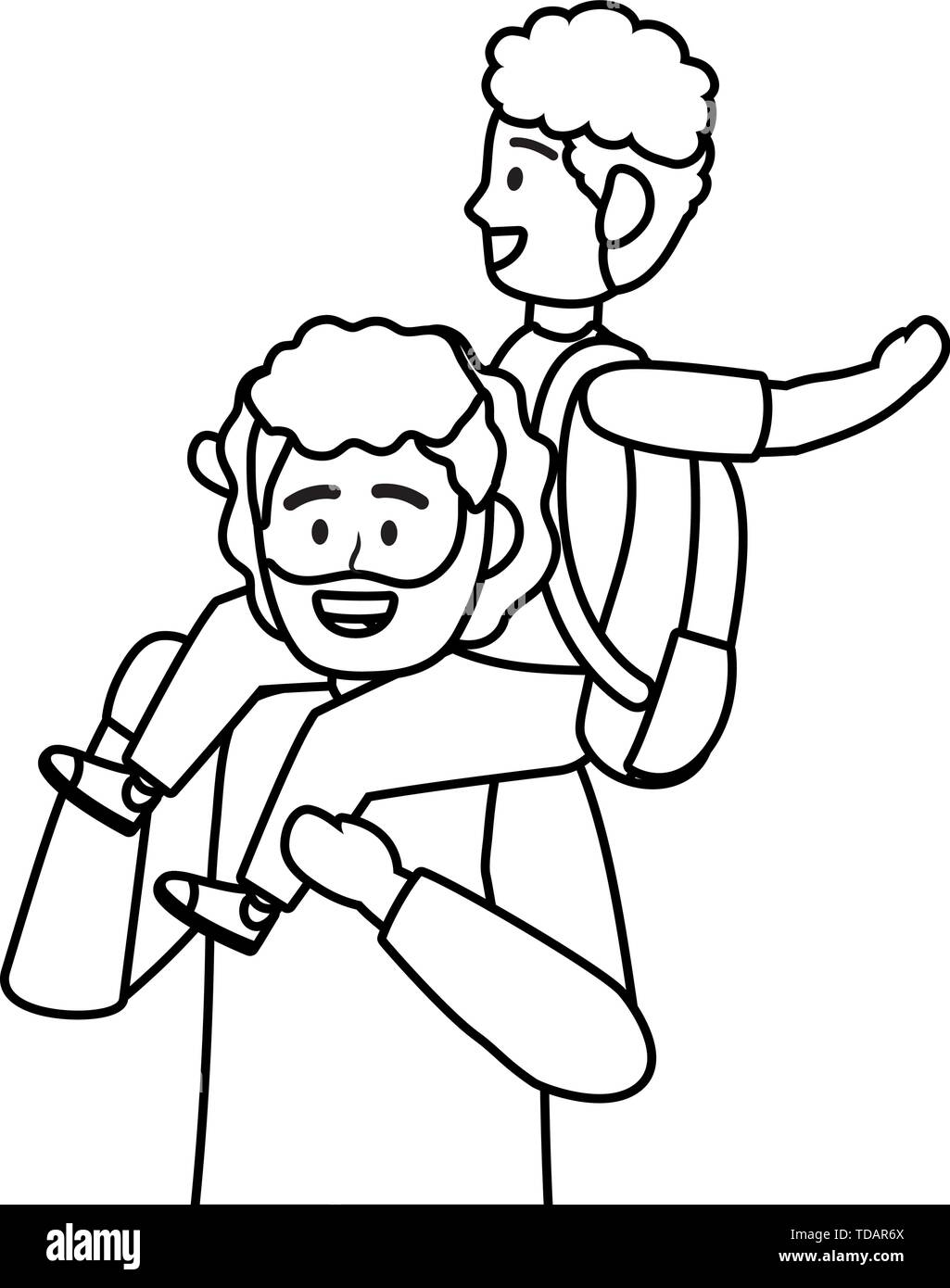 Boy kid with father design, School education learning knowledge study ...