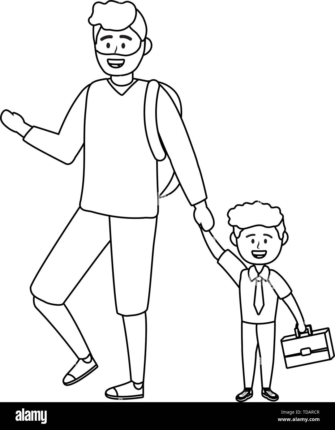 Boy kid with father design, School education learning knowledge study ...