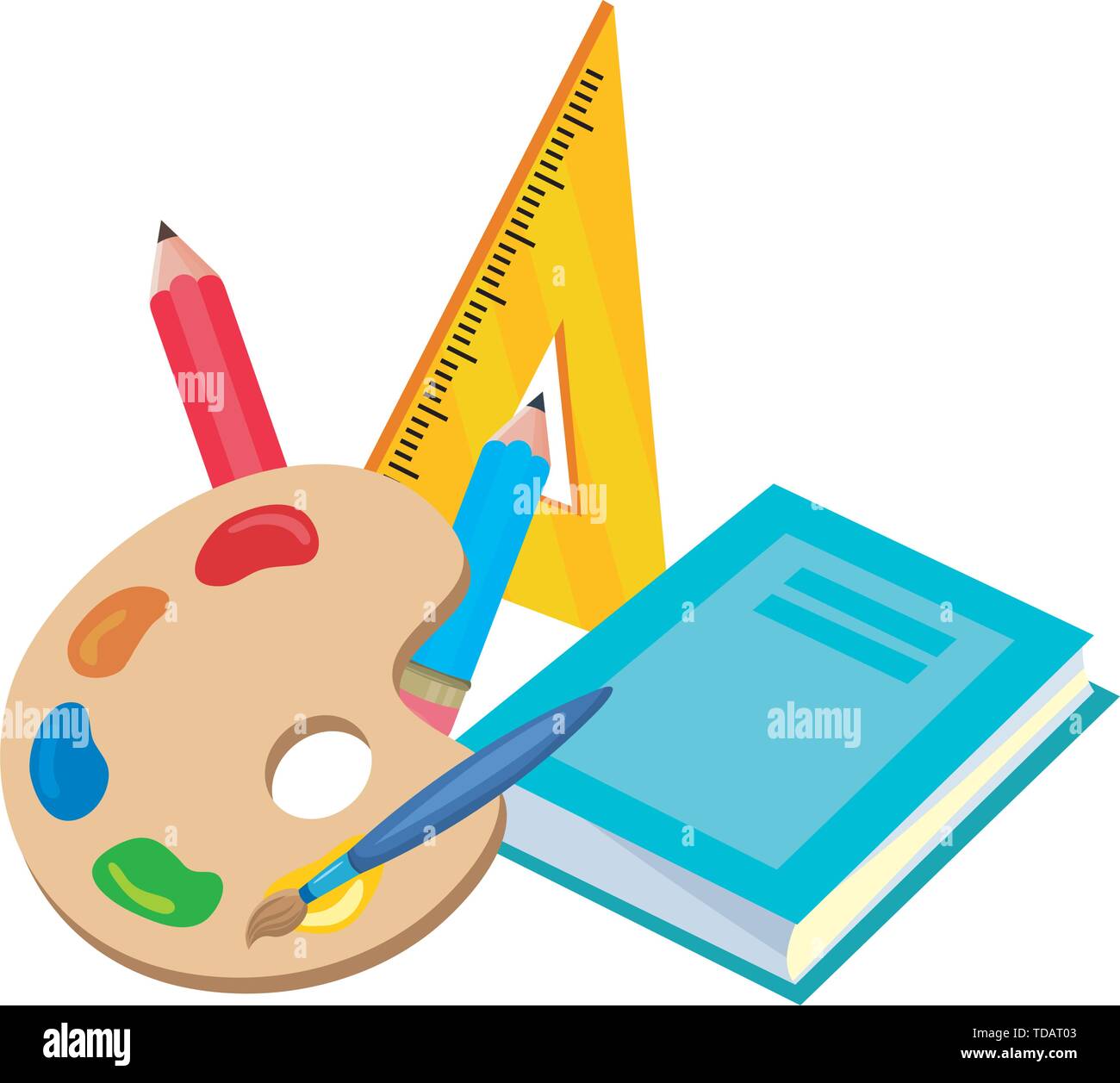 Icon set design, School supply object education study lesson and class ...
