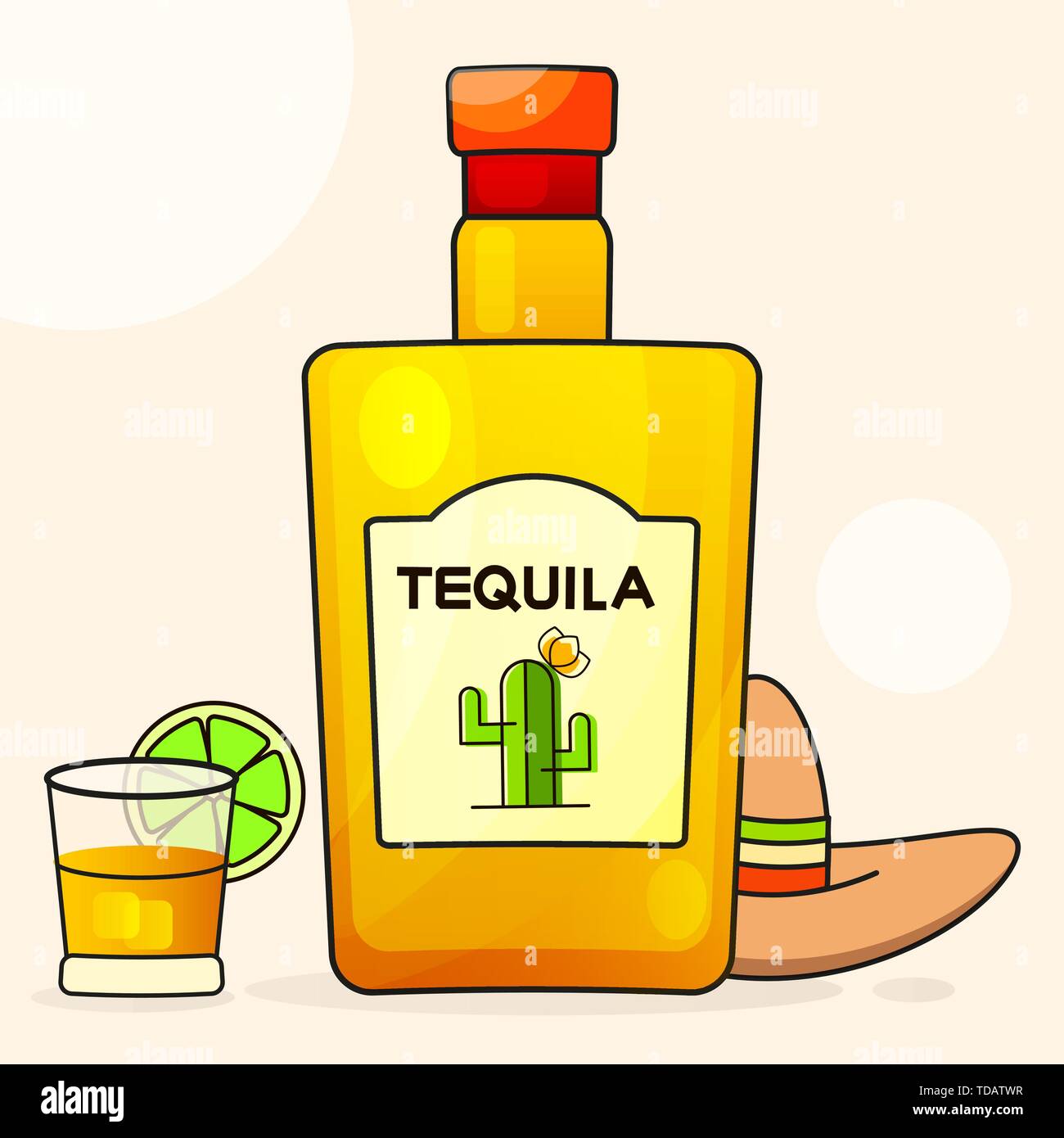 Mexican Background With A Fancy Bottle Of Tequila. Fancy Tequila Name ...