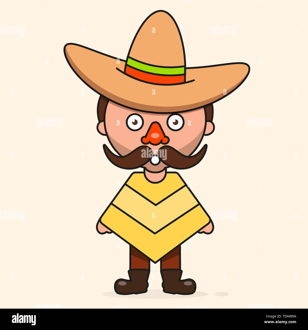Mexican cartoon Man, Ready For Your Design, Greeting Card, Banner ...