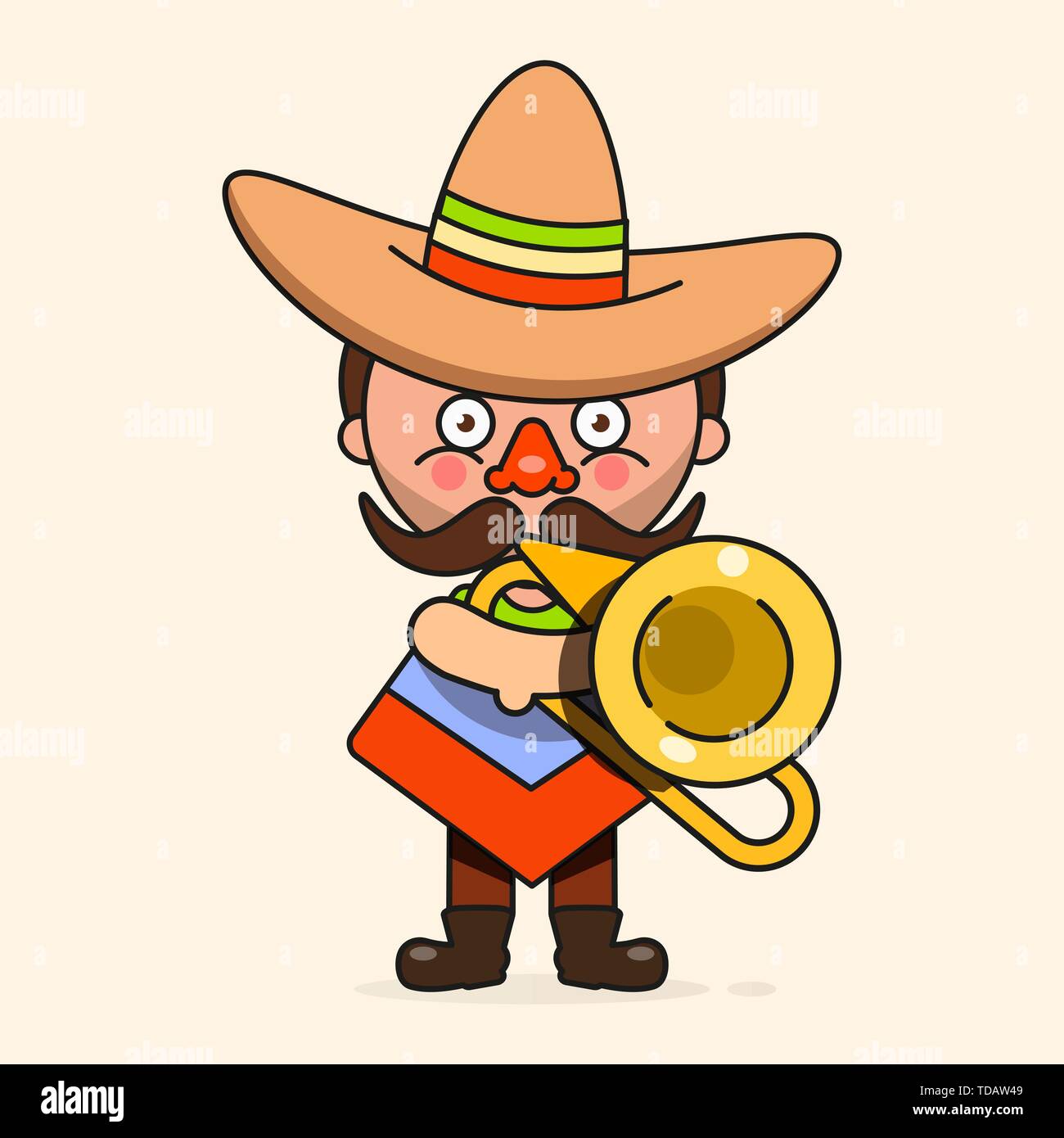 Mexican Musician Vector Illustration With Men Native Clothes And ...