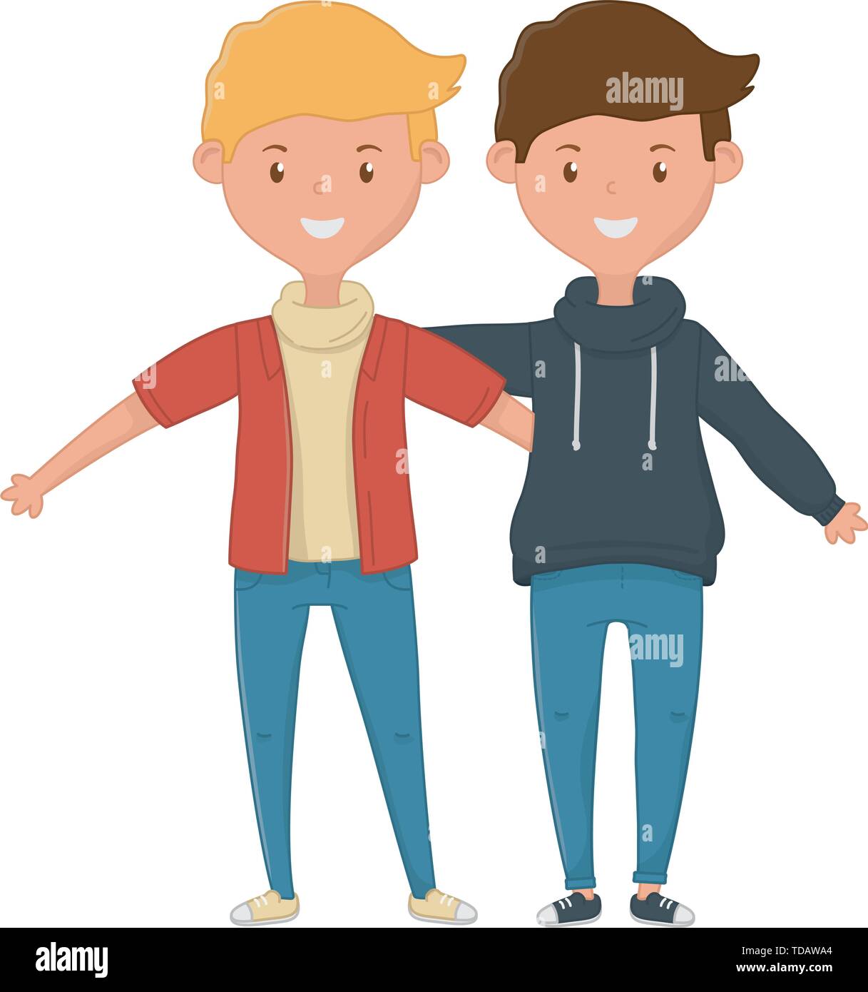 Cartoon Teenage Boy Standing