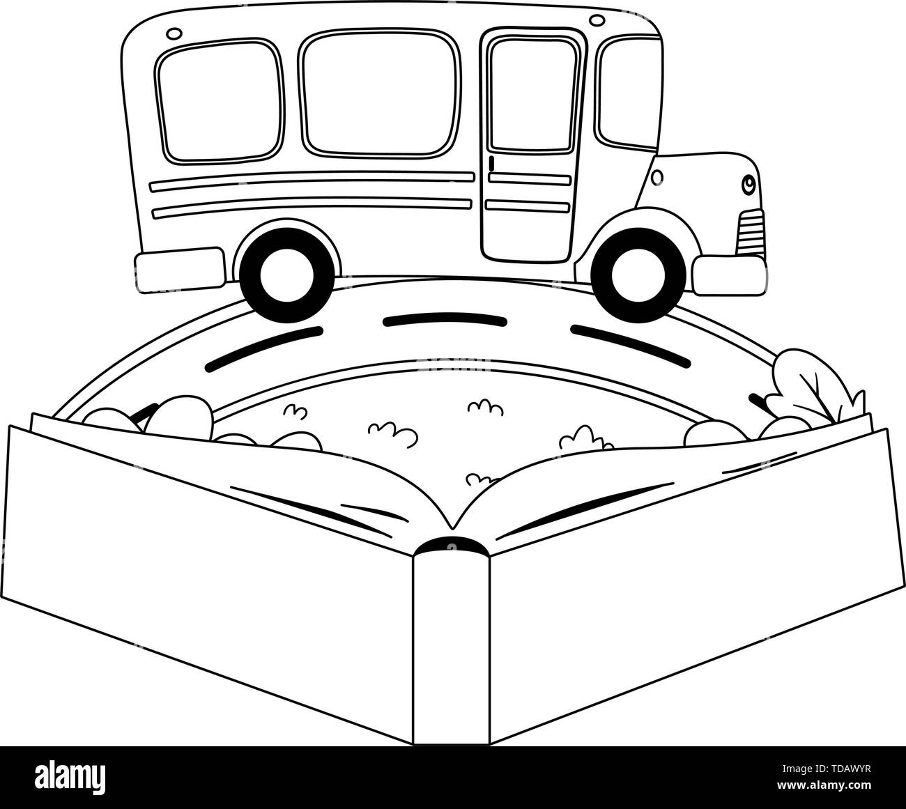 School bus and book design, Education lesson study learning classroom ...