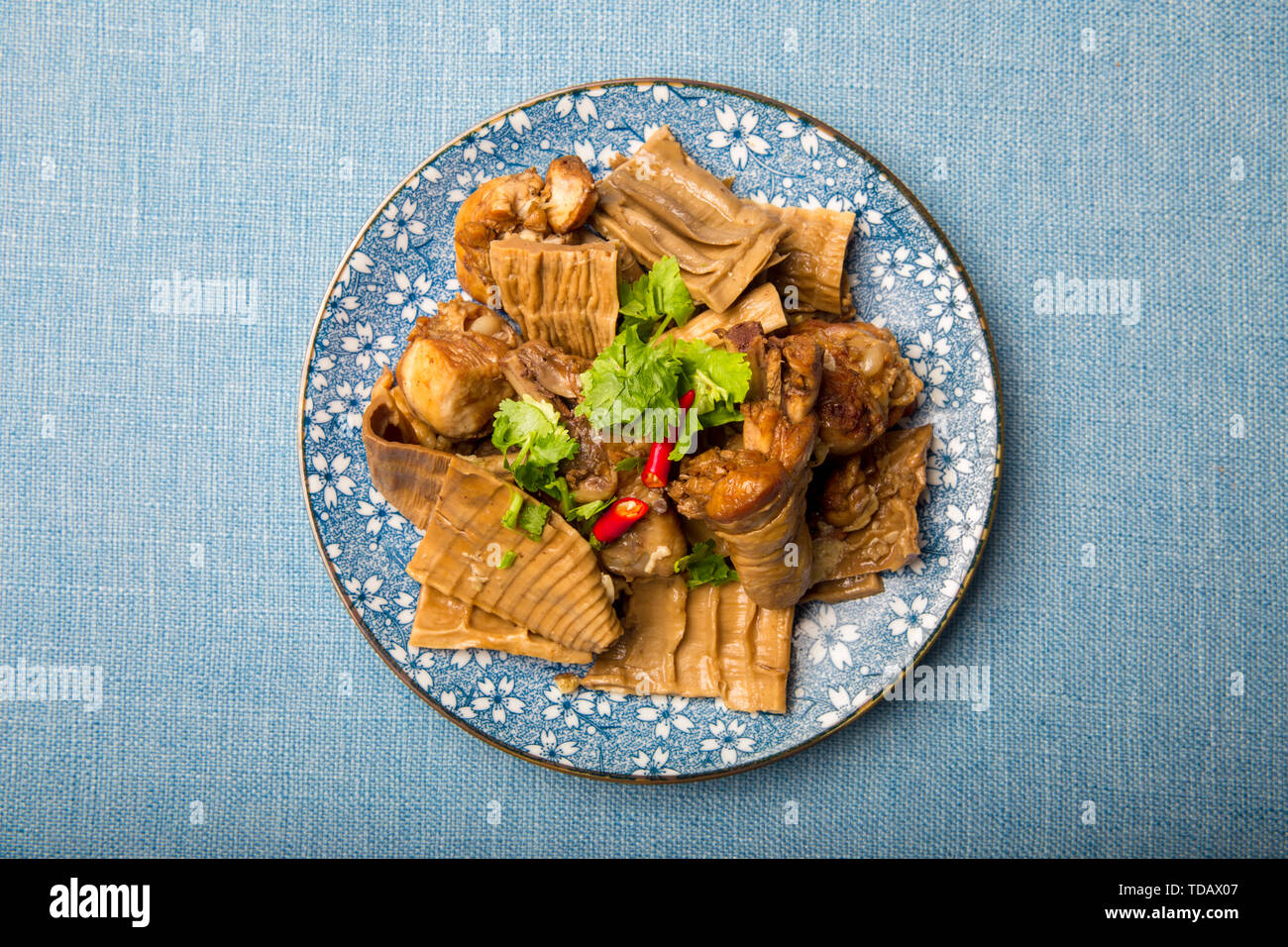 Dried bamboo shoots roast meat, delicious Stock Photo - Alamy