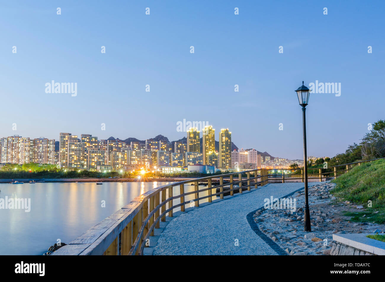 Night view of residential areas Stock Photo - Alamy