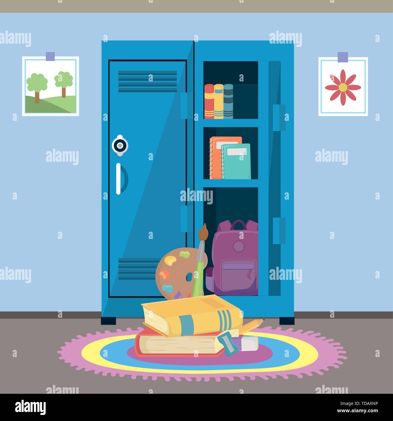 Locker design, School supply object education study lesson and class ...