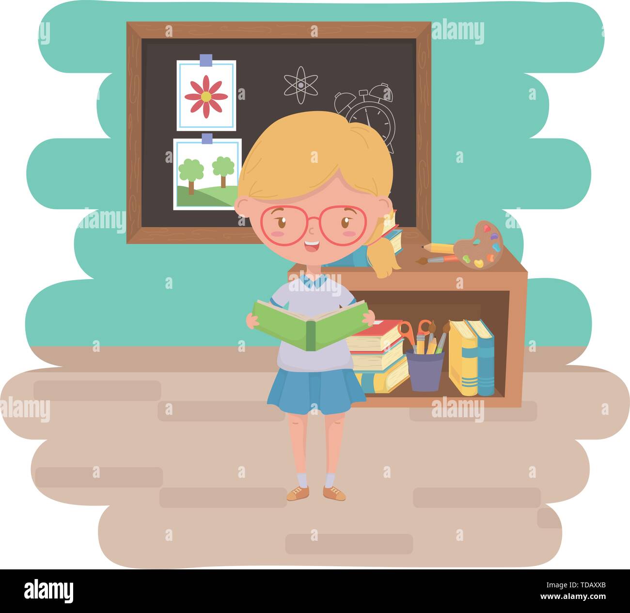 Girl kid design, School education learning knowledge study and class ...