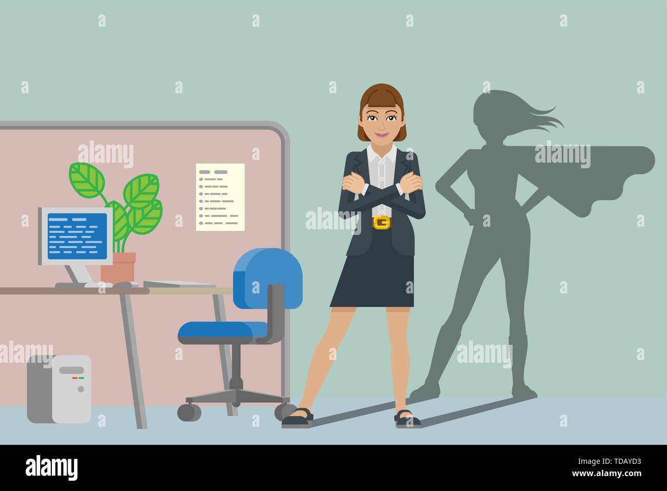 Successful woman superhero shadow hi-res stock photography and images ...