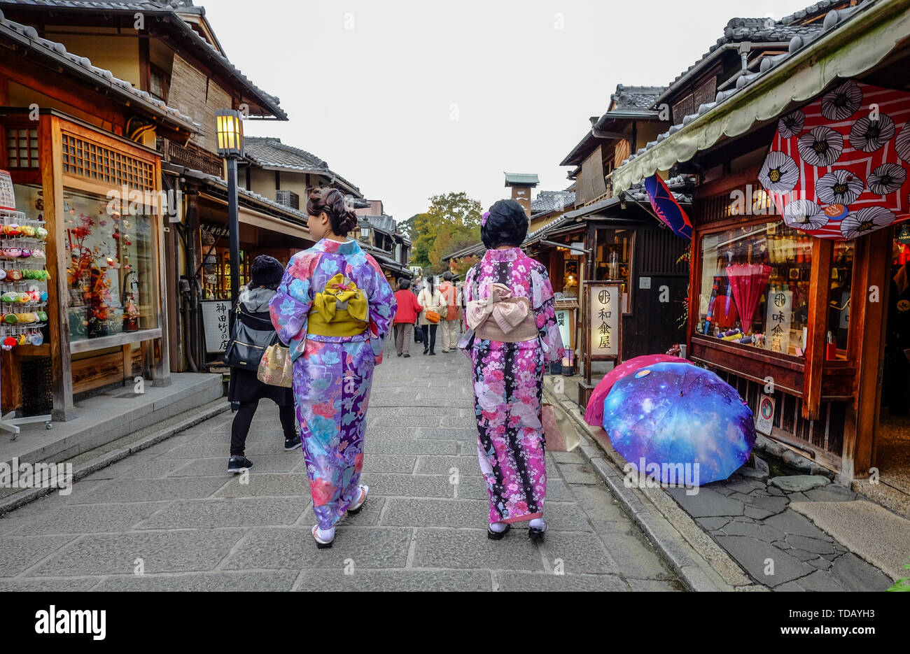 Kyoto, Japan - Nov 20, 2016. Japanese women wearing traditional dress ...