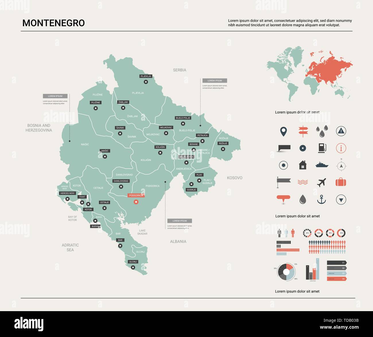 Podgorica map Stock Vector Images - Alamy