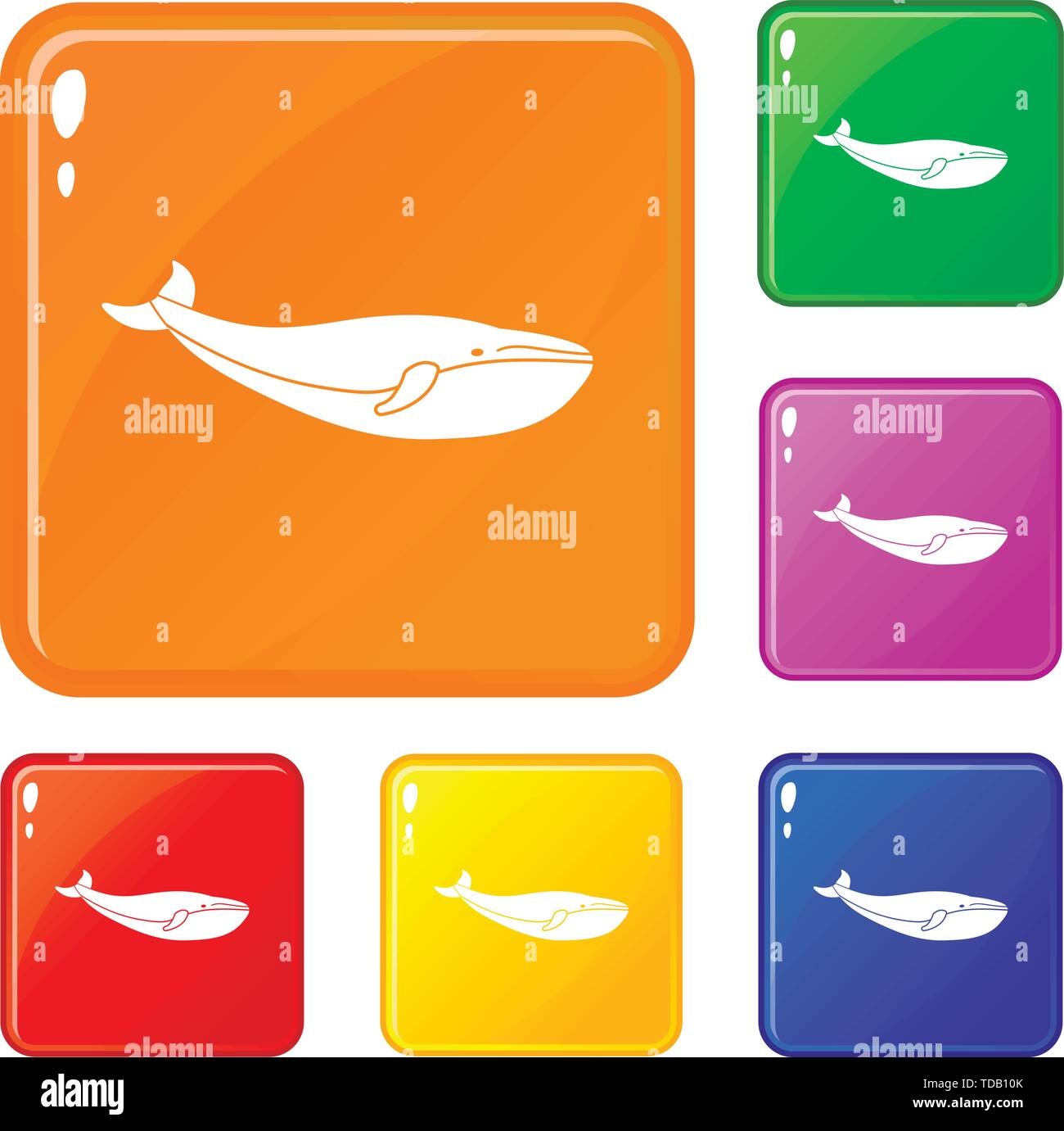Whale icons set vector color Stock Vector Image & Art - Alamy