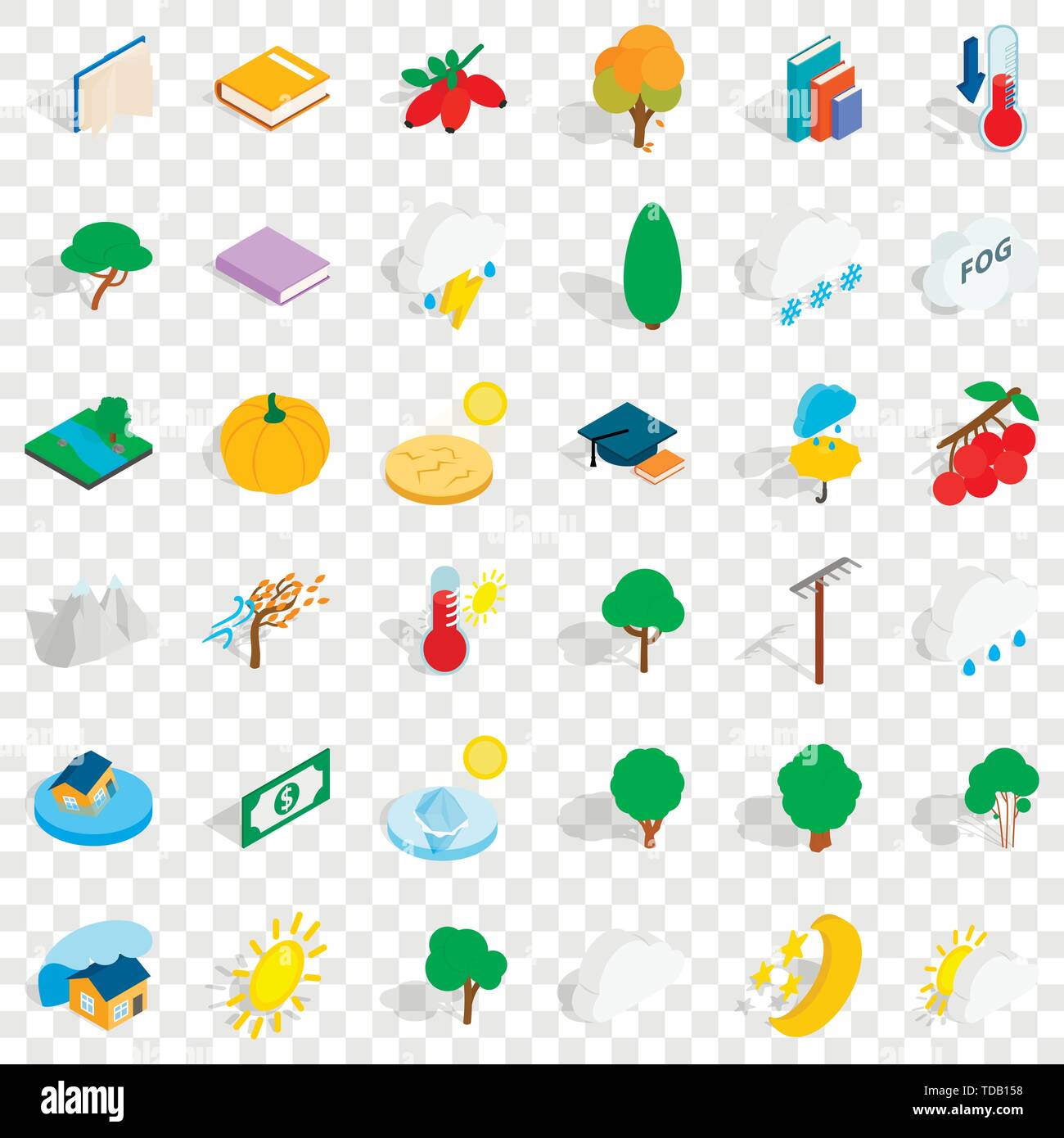 Lightning icons set, isometric style Stock Vector Image & Art - Alamy