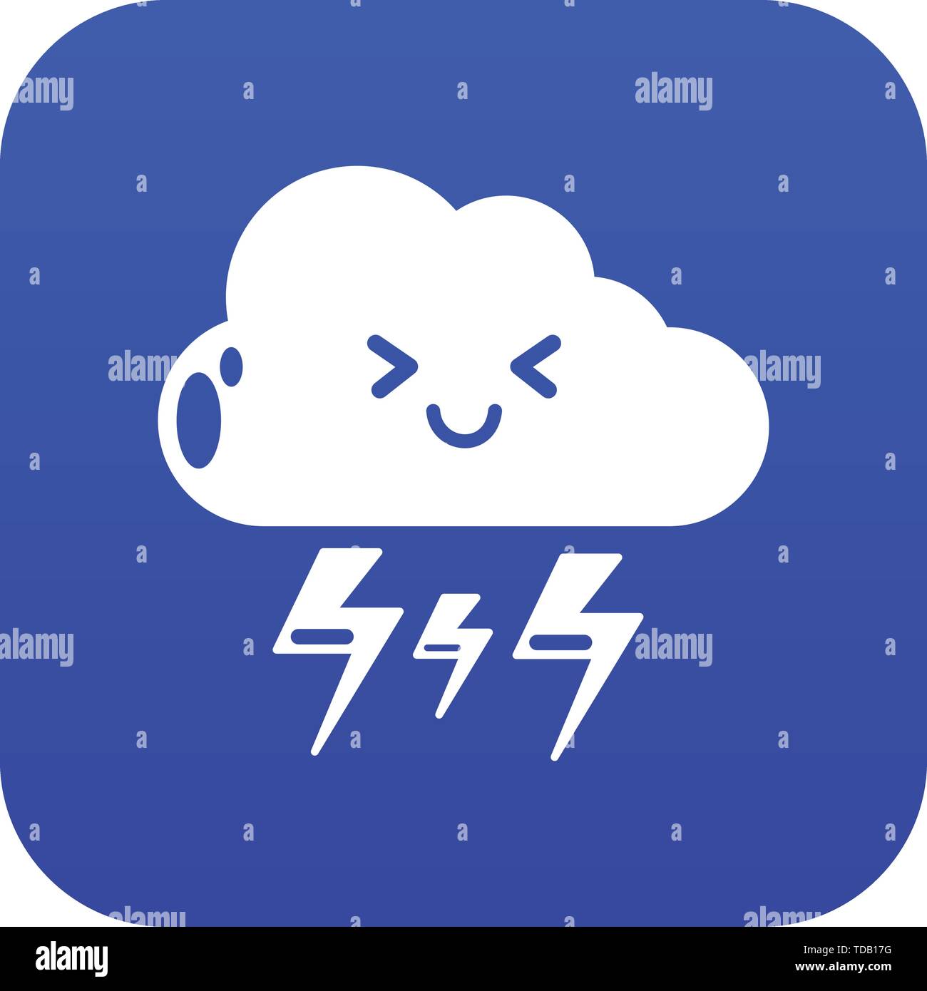 Lightning icon blue vector Stock Vector Image & Art - Alamy