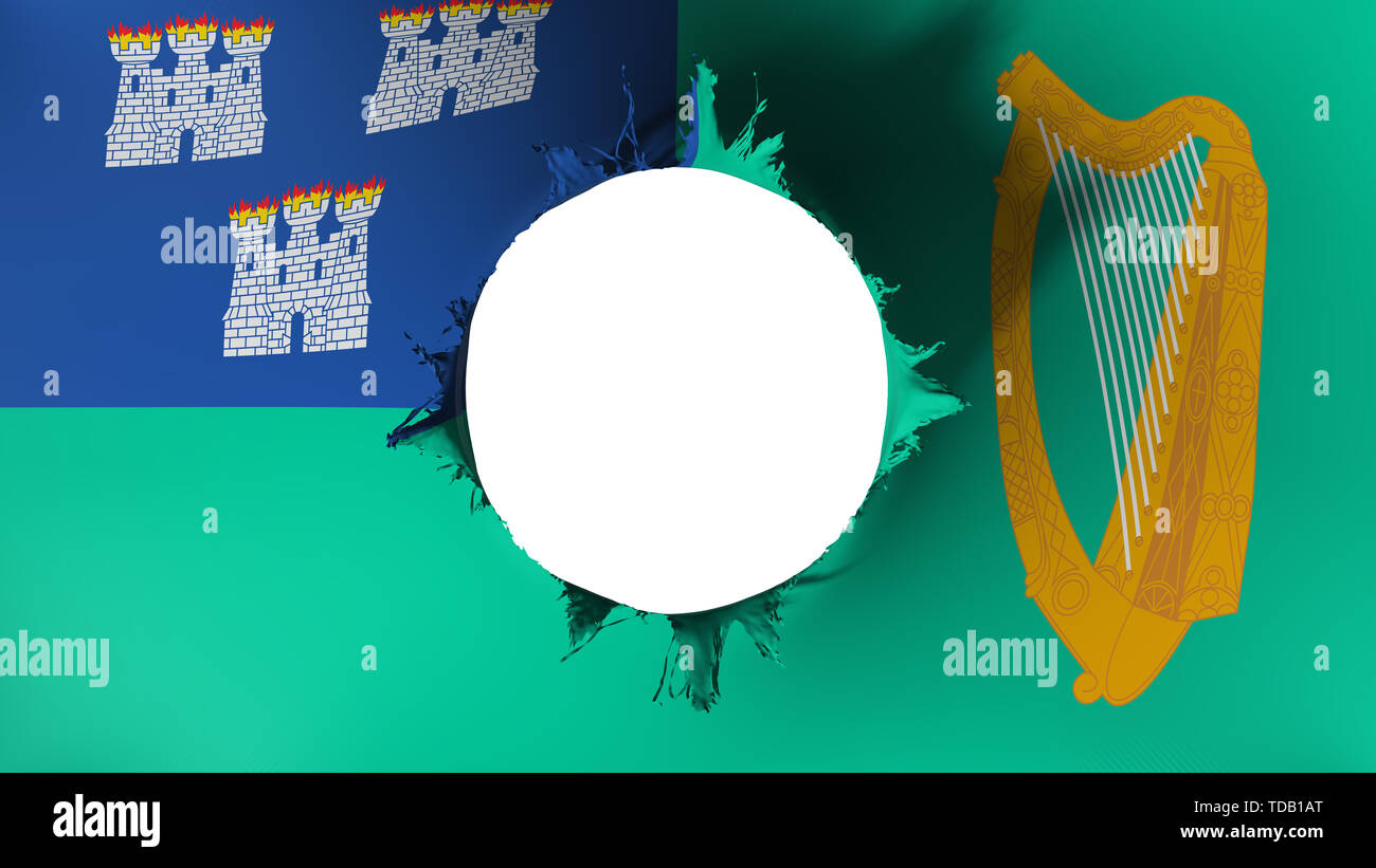 Dublin flag ripped apart Stock Photo - Alamy