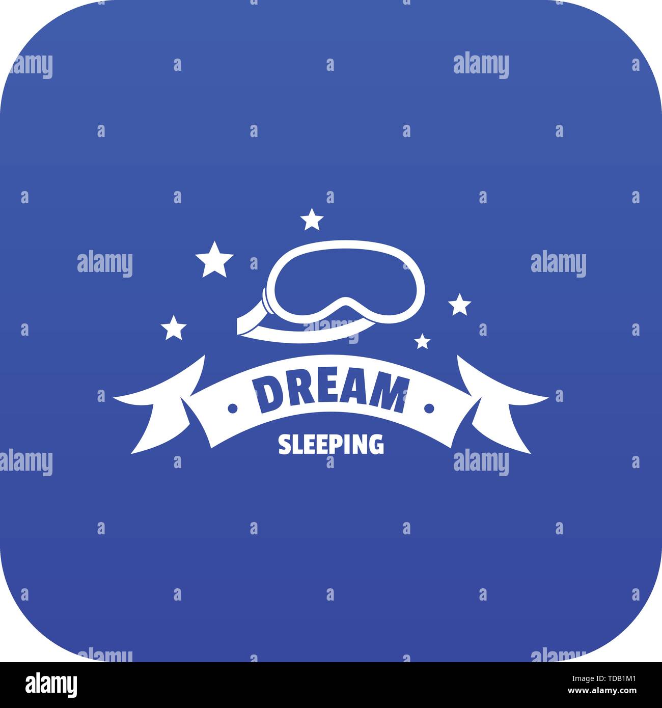 Isolated blue star button with bed symbol Stock Vector Images - Alamy