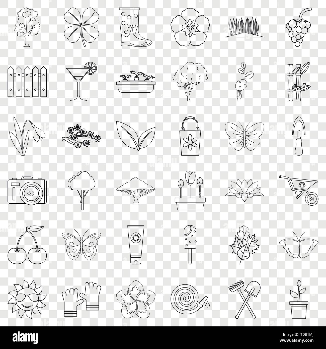 Clover icons set, outline style Stock Vector Image & Art - Alamy