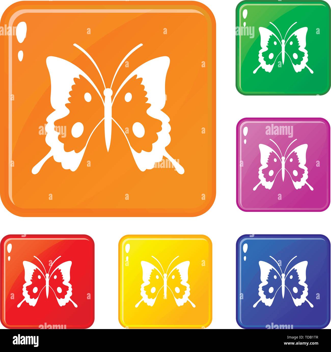 Butterfly icons set vector color Stock Vector Image & Art - Alamy