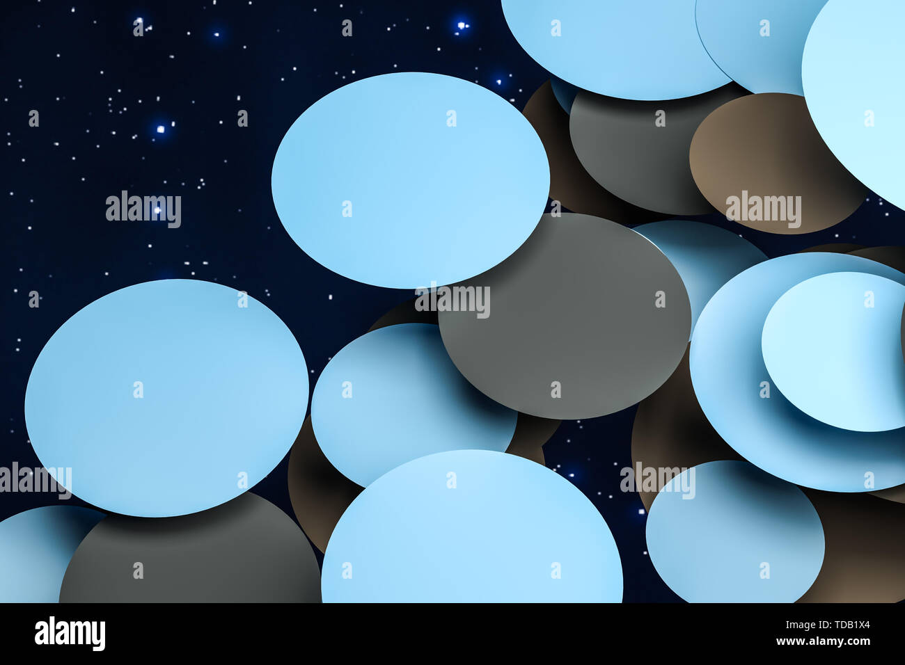 Three-dimensional rendering, blank round piece of paper surround ...