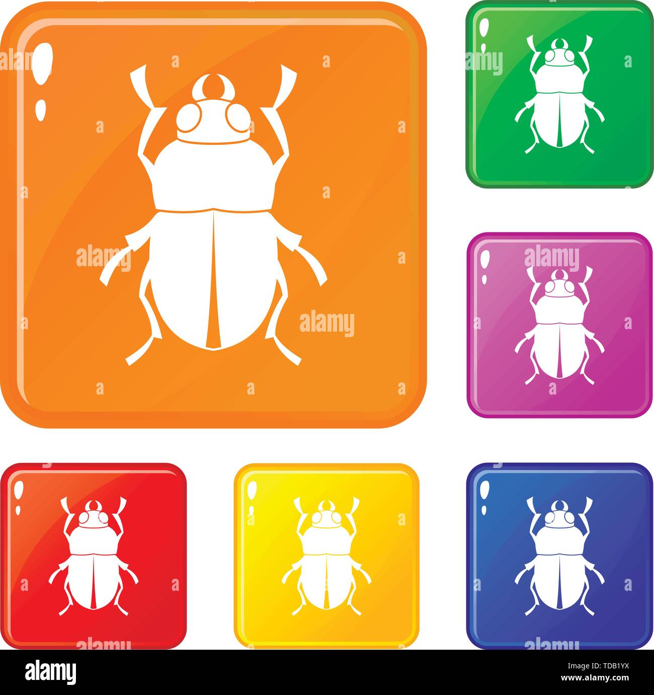 Bug icons set vector color Stock Vector Image & Art - Alamy