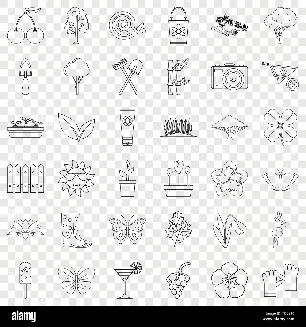 Spring icons set, outline style Stock Vector Image & Art - Alamy