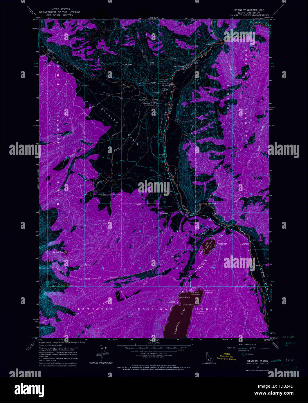 Stanley idaho map hi-res stock photography and images - Alamy