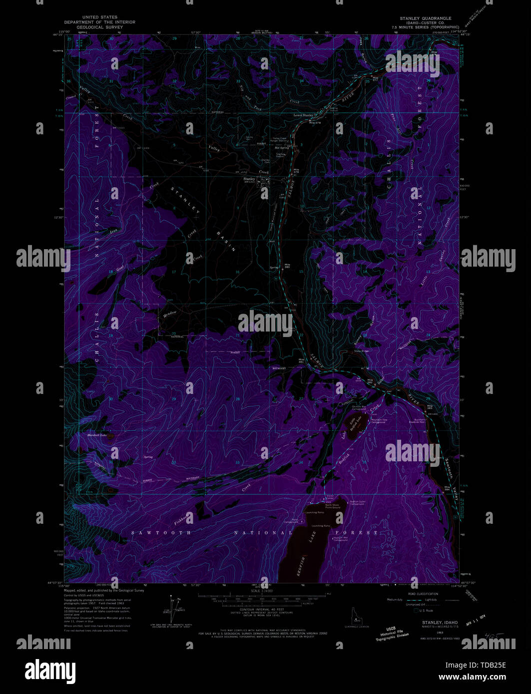 Stanley idaho map hi-res stock photography and images - Alamy