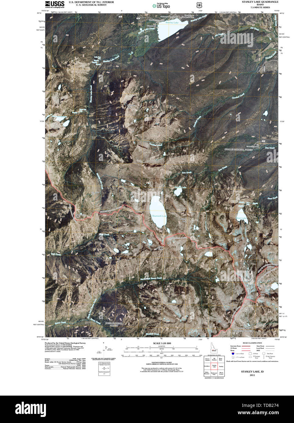 Stanley idaho map hi-res stock photography and images - Alamy