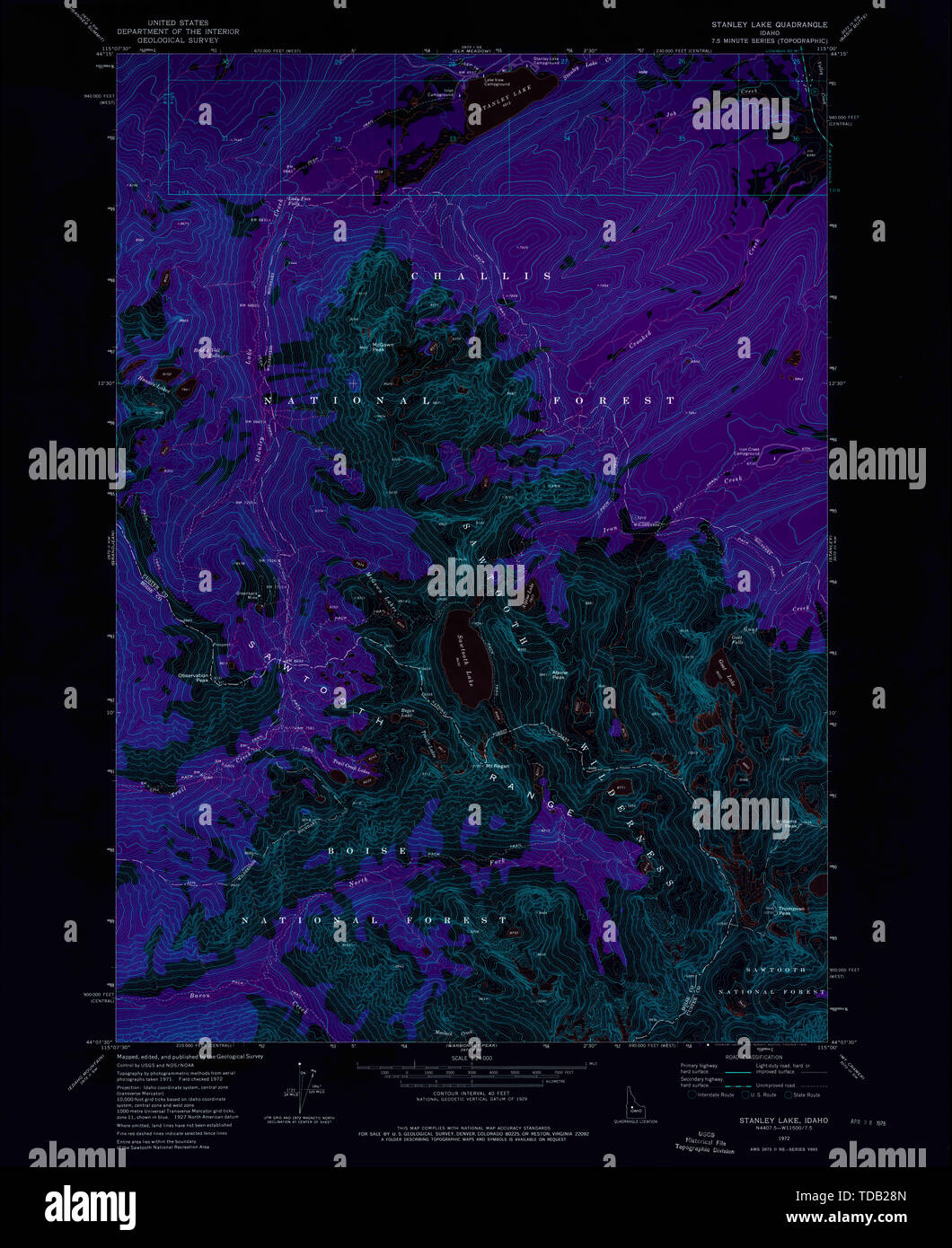 Stanley idaho map hi-res stock photography and images - Alamy